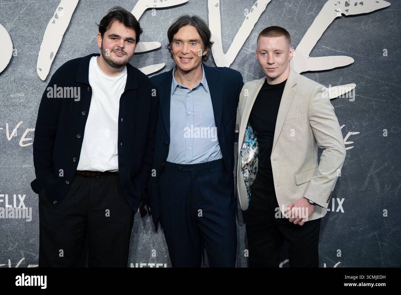 Luke Ayres, Cillian Murphy and Joshua Barry attend the "Steve" UK ...