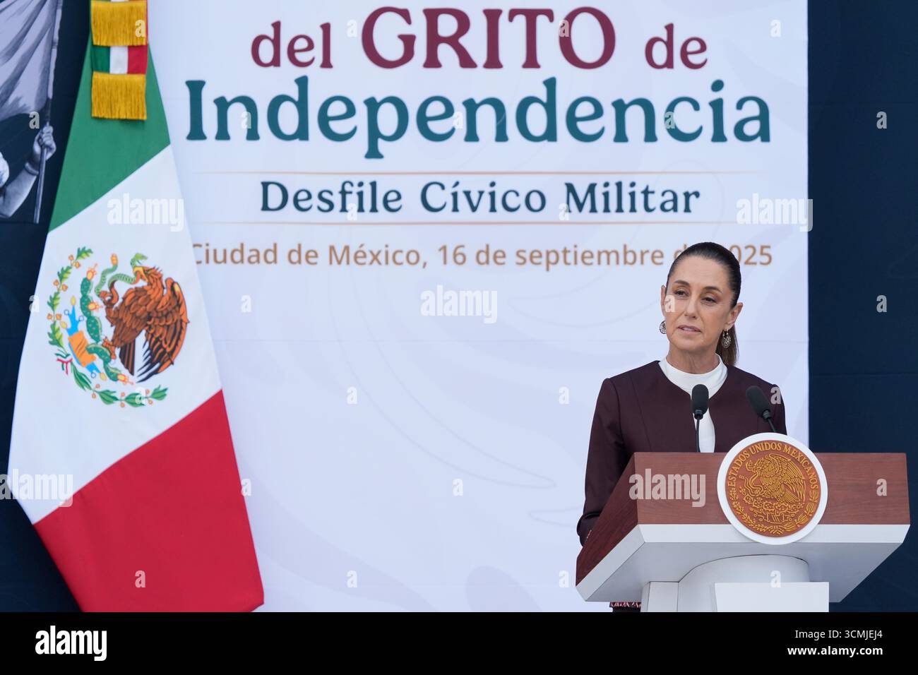 President Claudia Sheinbaum speaks at the annual Independence Day ...