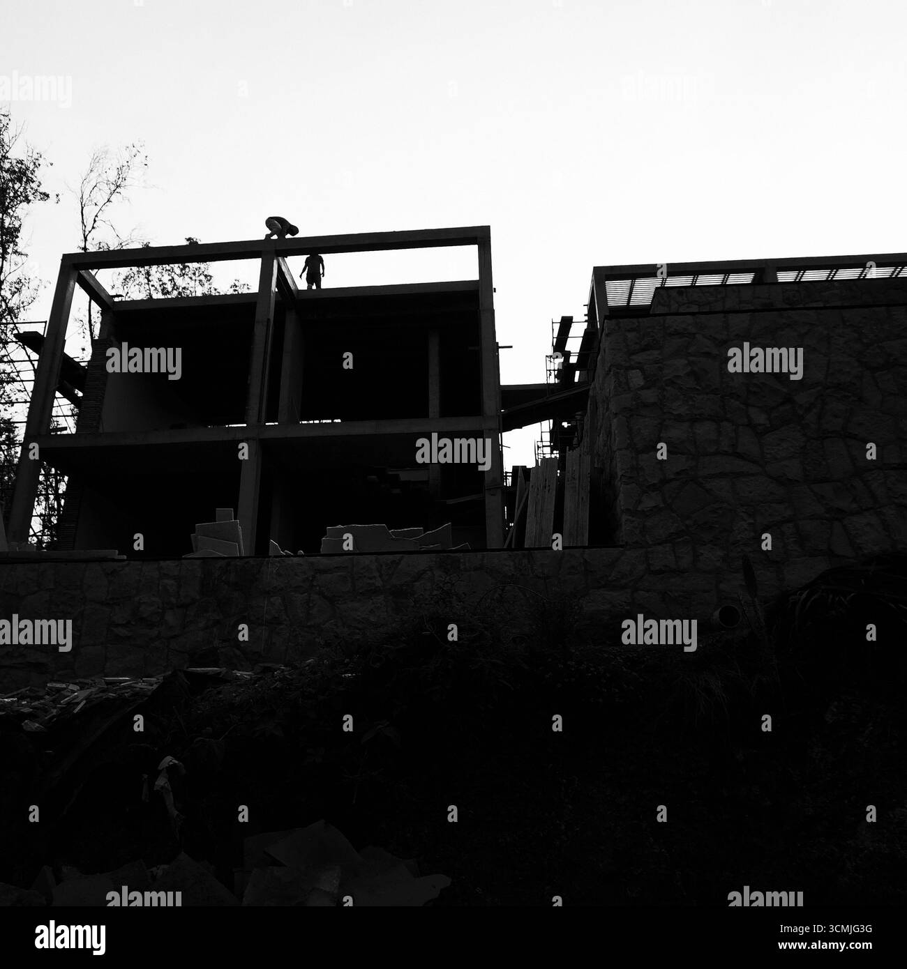 Construction Site and workers in Mexico, documentary Stock Photo - Alamy