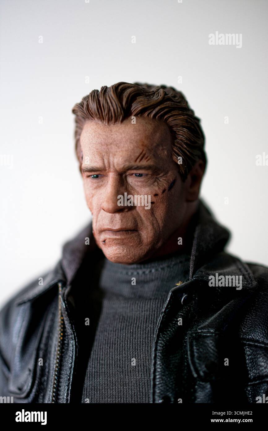 Arnold Schwarzenegger Terminator action figure collectible Stock Photo ...