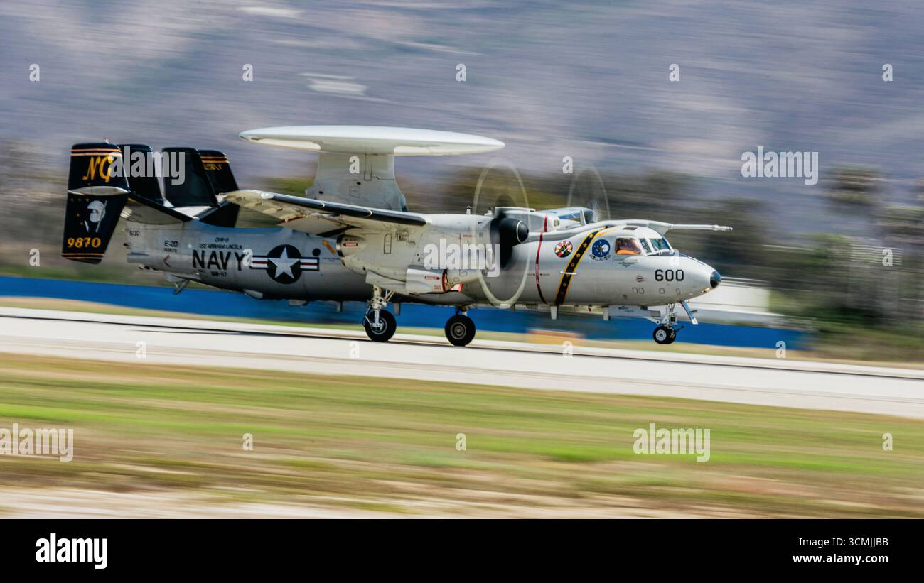An U.S. Navy E-2D Hawkeye, attached to Airborne Command and Control ...