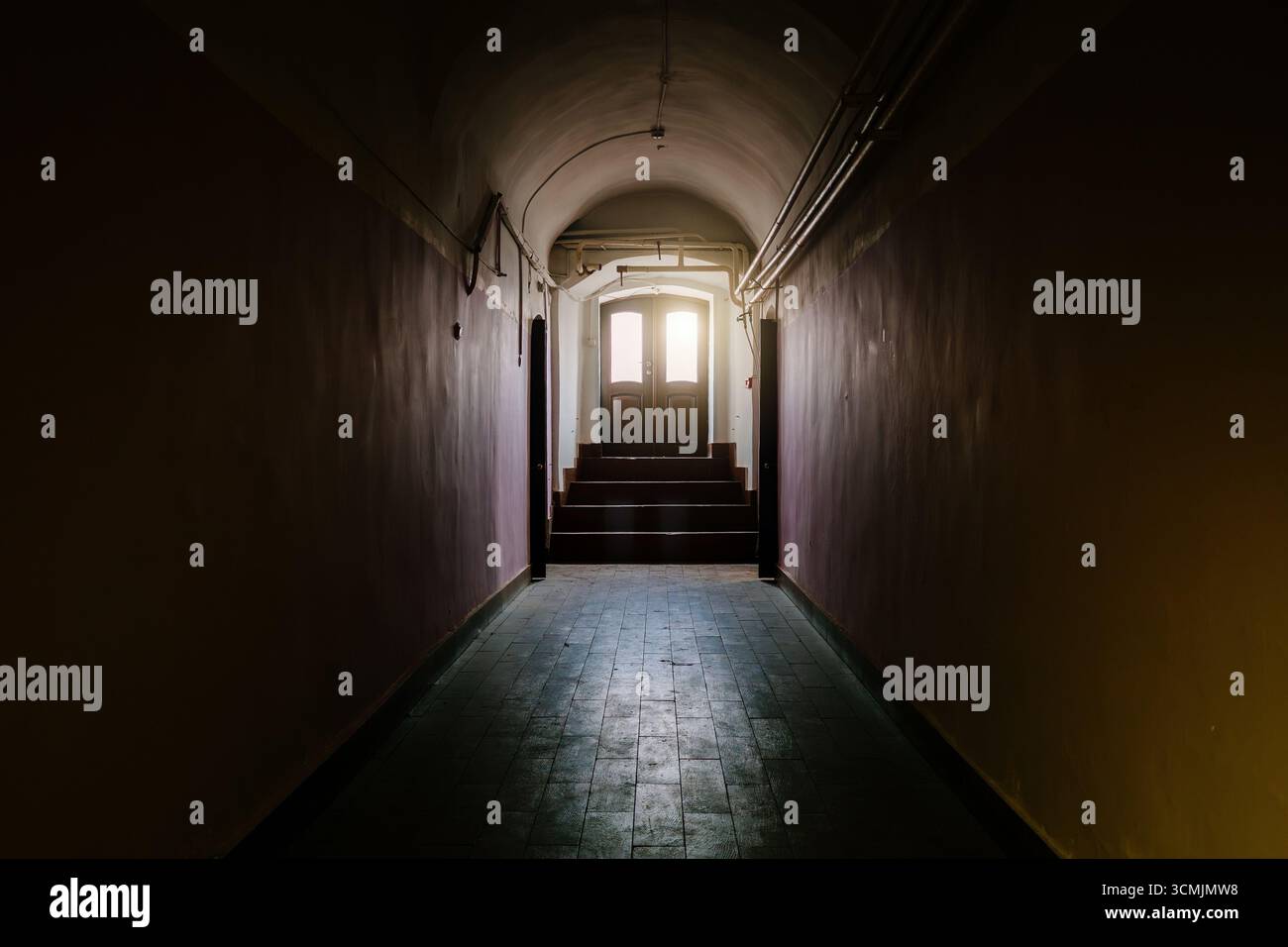Inside old Asylum for the insane. Dark creepy abandoned mental hospital Stock Photo - Alamy