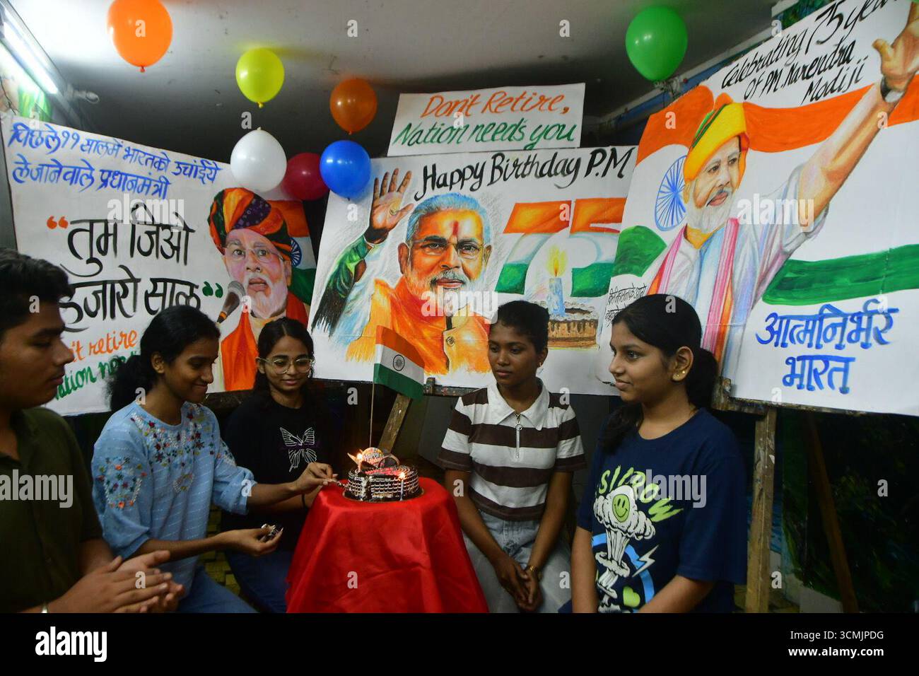 MUMBAI, INDIA - SEPTEMBER 16: Children celebrate Prime Minister ...