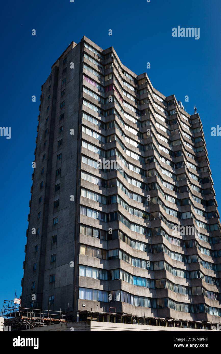 Arlington House tower block in Margate, Kent, UK showing the brutalist ...
