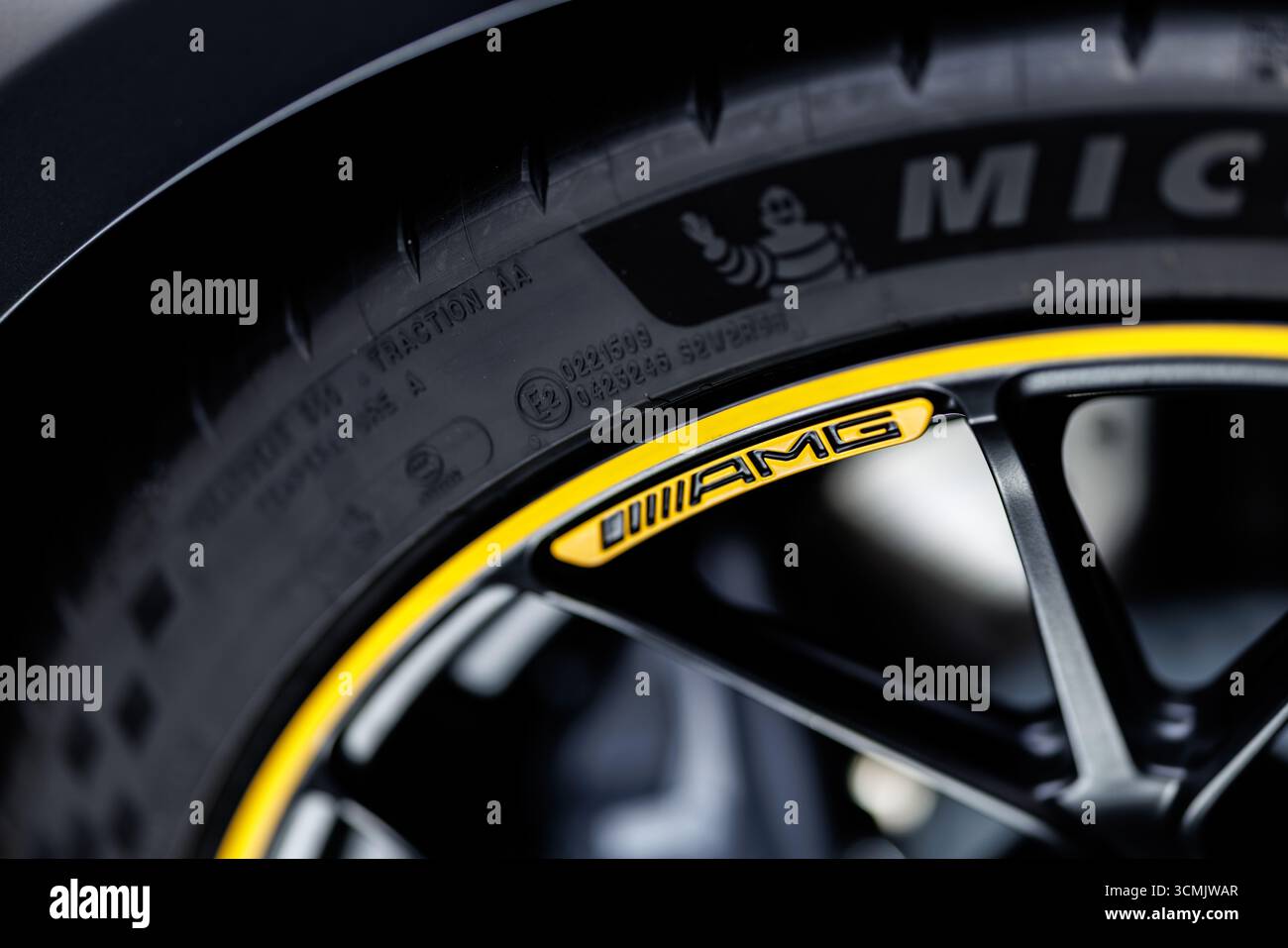 Munich, Germany. 11th Sep, 2025. The AMG logo (brand, logo, symbol ...
