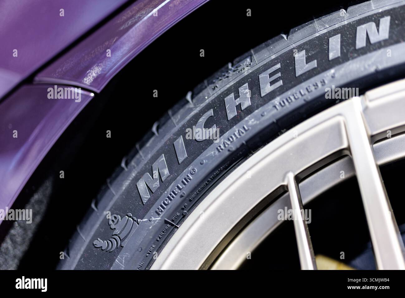 12 September 2025, Bavaria, Munich: The brand logo of the tire ...