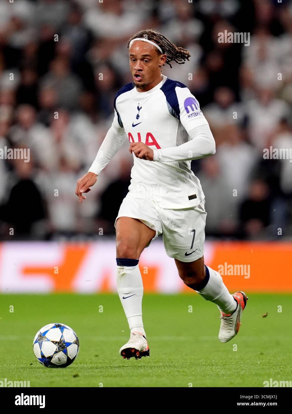 Tottenham Hotspur's Xavi Simons during the UEFA Champions League match ...