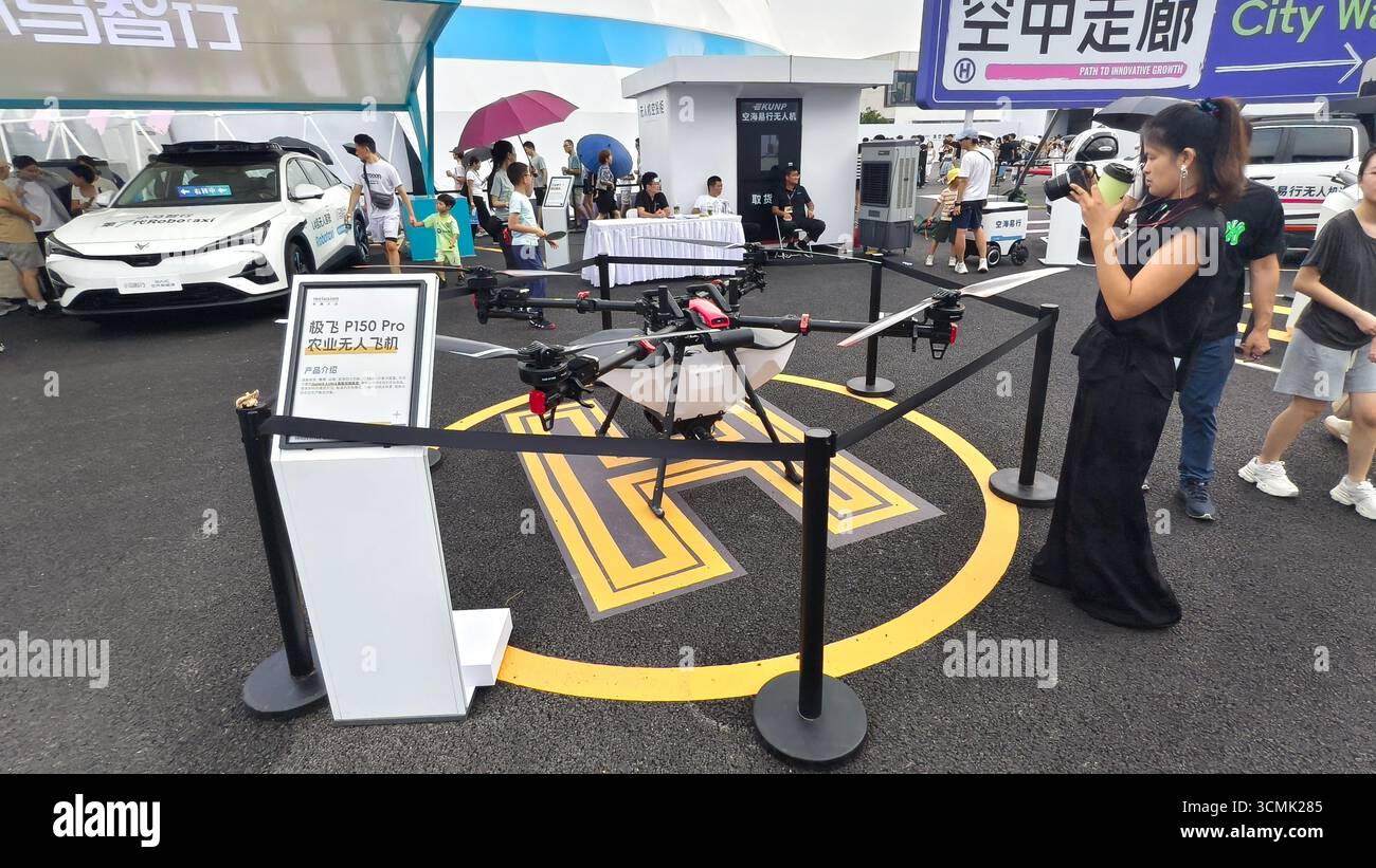 SHANGHAI, CHINA - SEPTEMBER 13, 2025 - AI agricultural drones showcased ...
