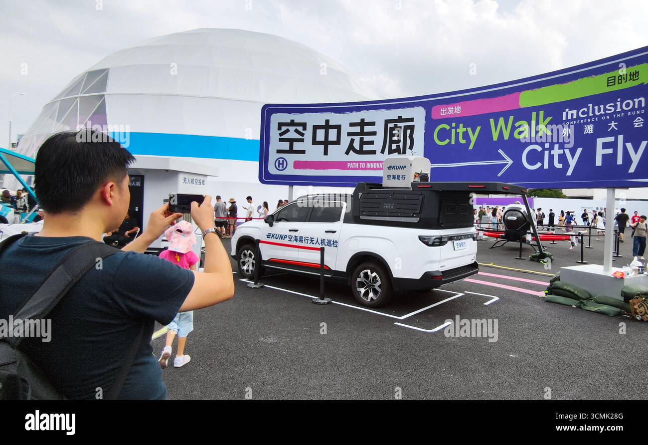 SHANGHAI, CHINA - SEPTEMBER 13, 2025 - The drone inspection vehicle ...