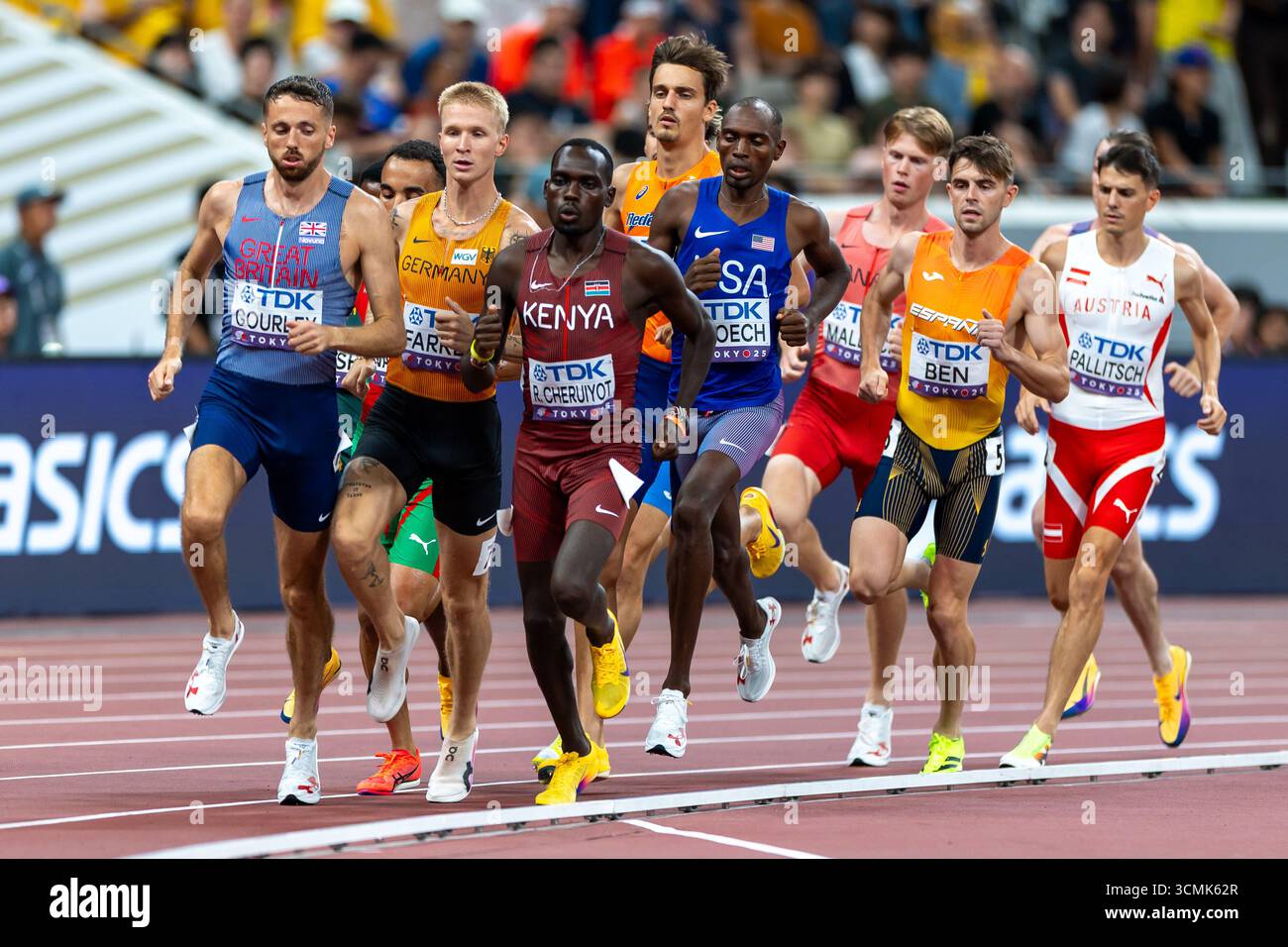 Jonah Koech (USA) runs a time of 3:36.89 in the semi-final of the 1500 ...