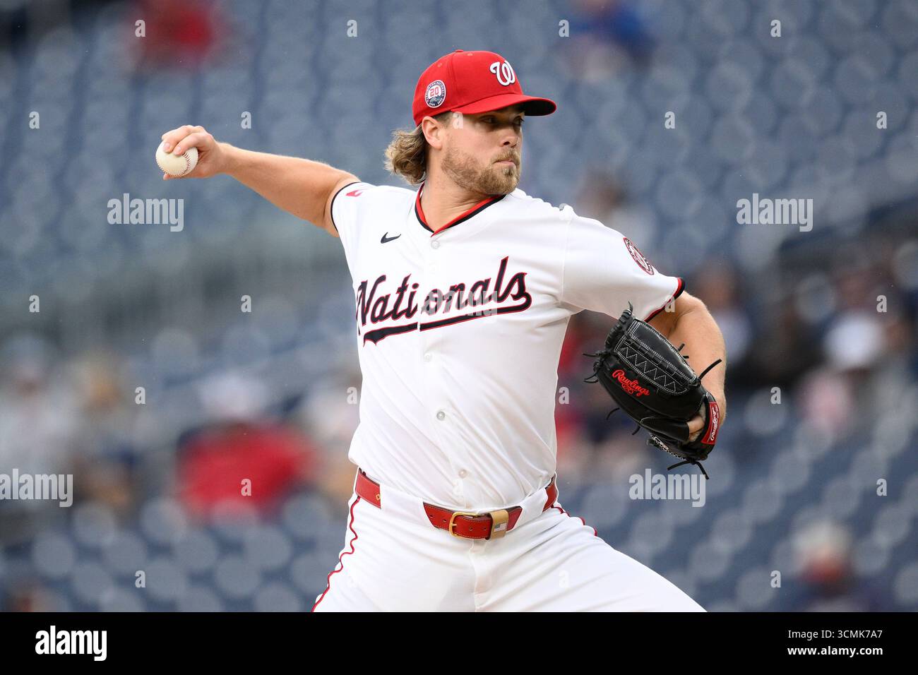 Washington Nationals starting pitcher Jake Irvin (27) in action during ...