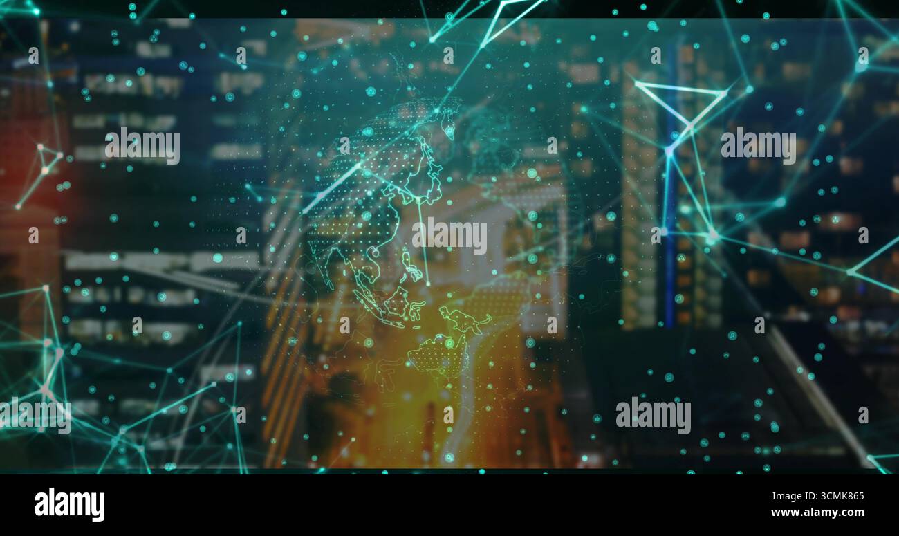 Holographic network hovering over hi-res stock photography and images ...