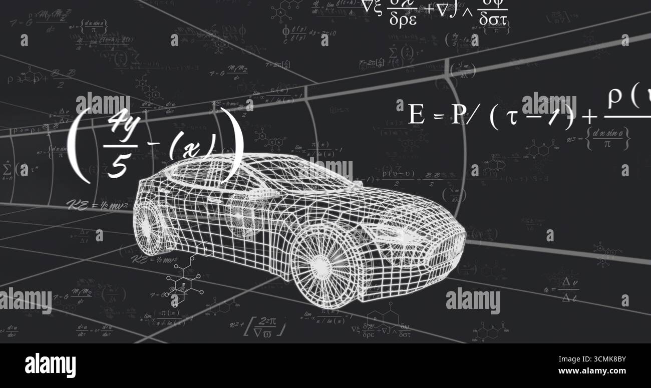 Rendering wireframe car floating hi-res stock photography and images - Alamy