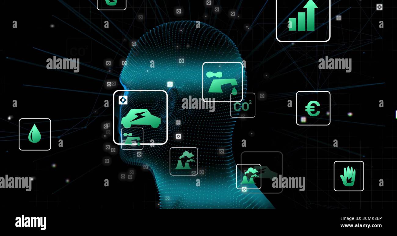Head silhouette lines points hi-res stock photography and images - Alamy