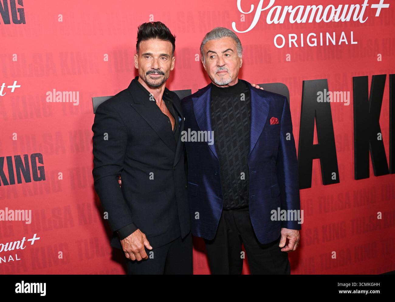 Frank Grillo, left, and Sylvester Stallone attend the Paramount+ ...
