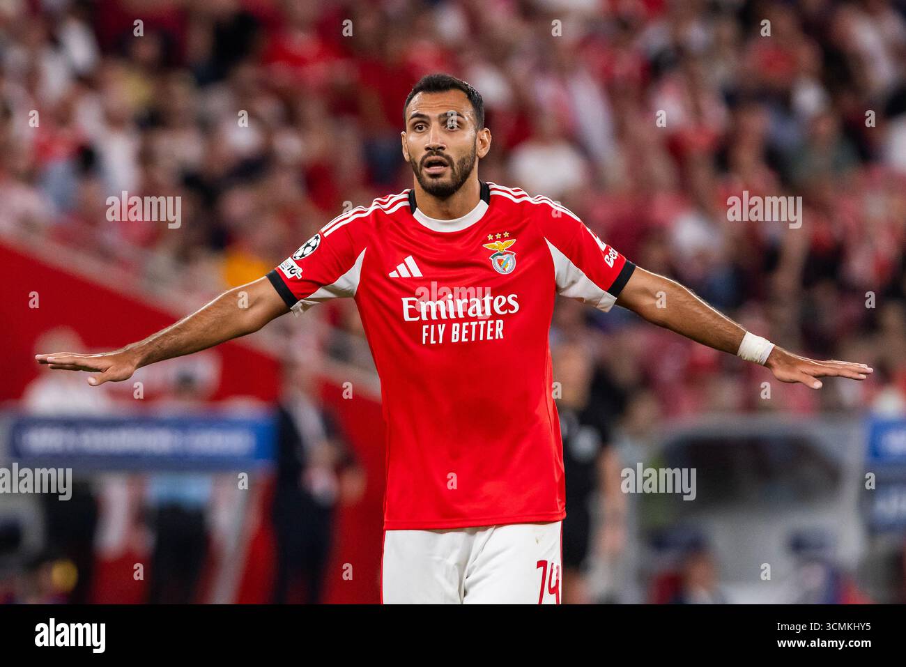 Vangelis Pavlidis reacts during the UEFA Champions League Matchday 1 ...