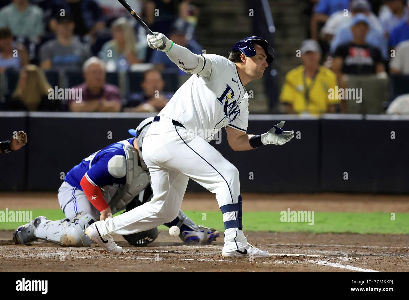 Tampa Bay Rays' Bob Seymour strikes out against the Toronto Blue Jays ...