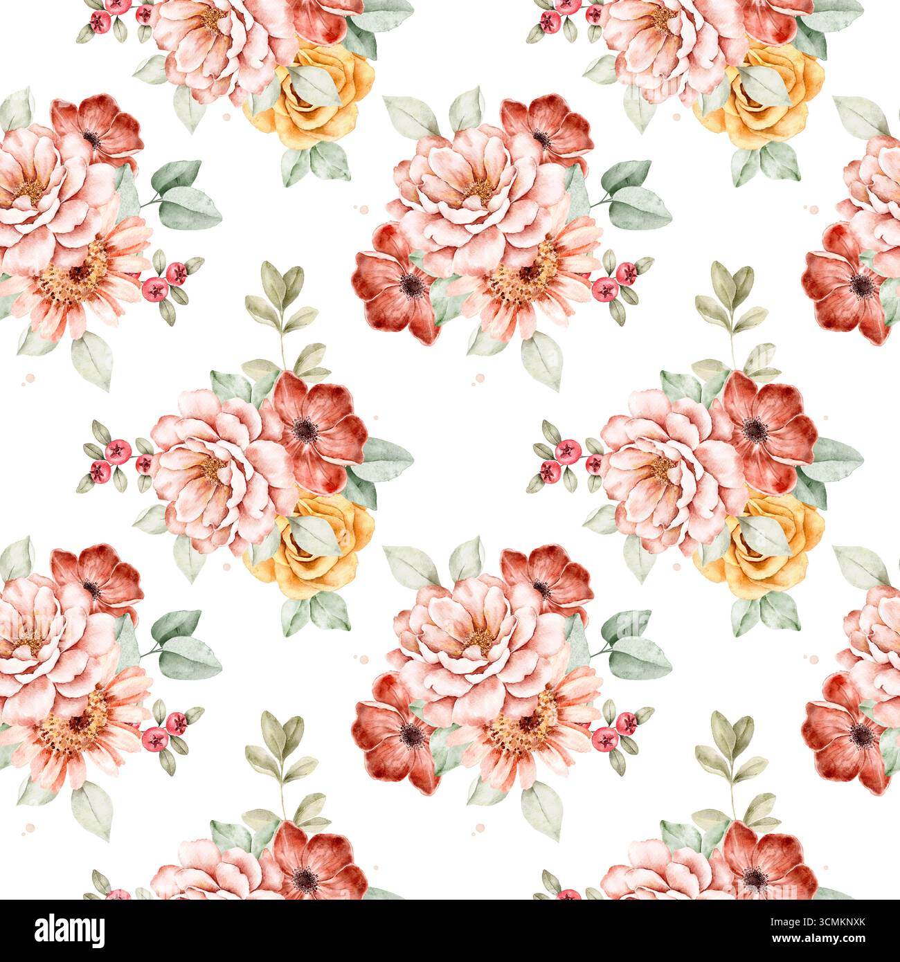 Botanical foliage seamless hand Cut Out Stock Images & Pictures - Alamy