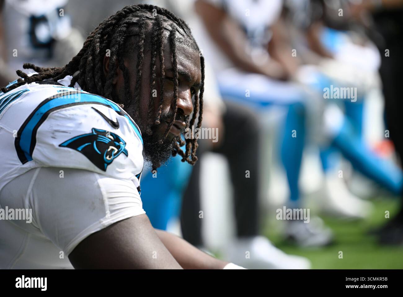 Carolina Panthers defensive tackle Bobby Brown III looks on from the ...