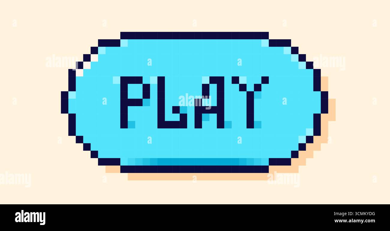 Play button blue speech Stock Vector Images - Alamy