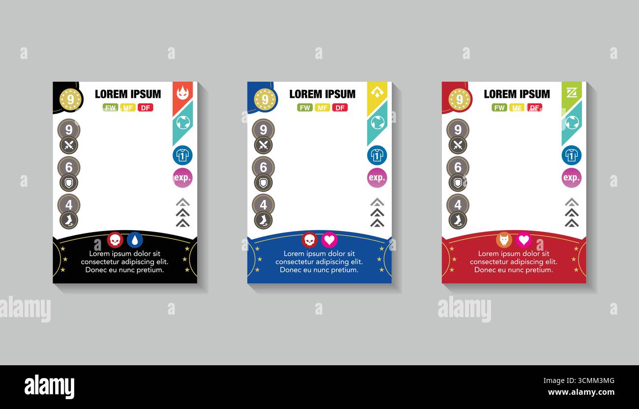Trading card game frame template set collection. Tcg template bundle ...