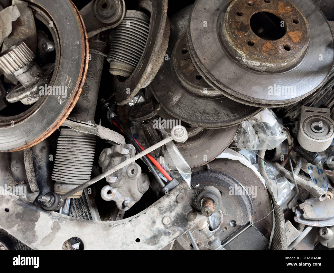 Lot of used car spare parts. Pile of metal. Used auto spare parts. Used ...