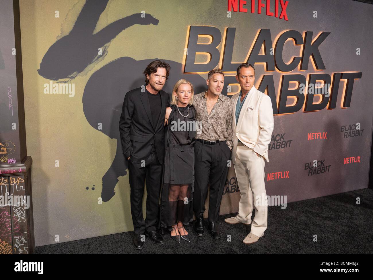 Jason Bateman, Zach Baylin, Kate Susman and Jude Law attend Netflix premiere of 'Black Rabbit ...