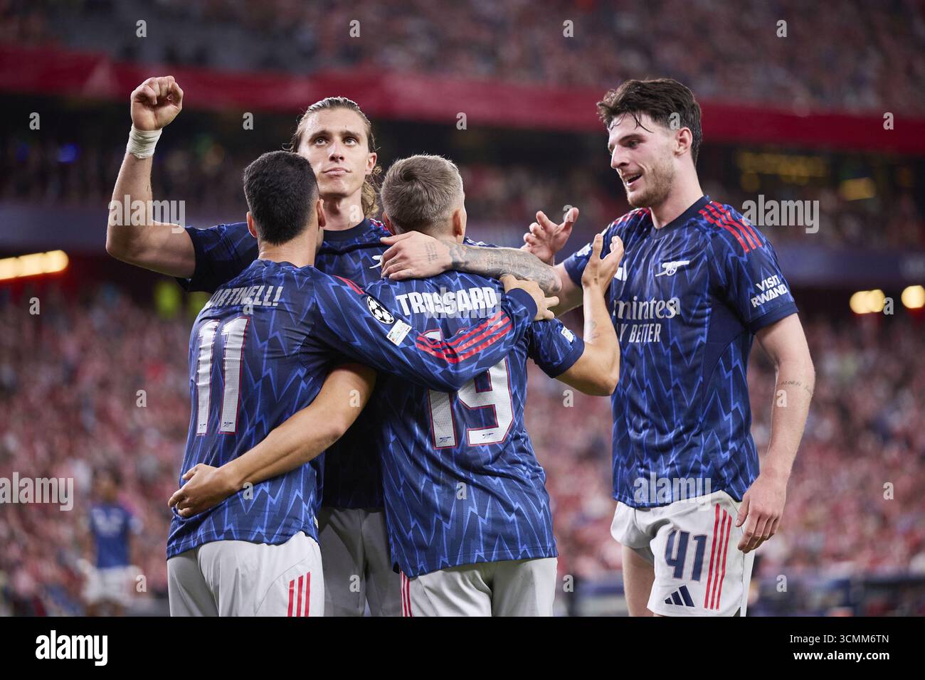 Leandro Trossard of Arsenal FC celebrates his goal 0-2 during the UEFA ...