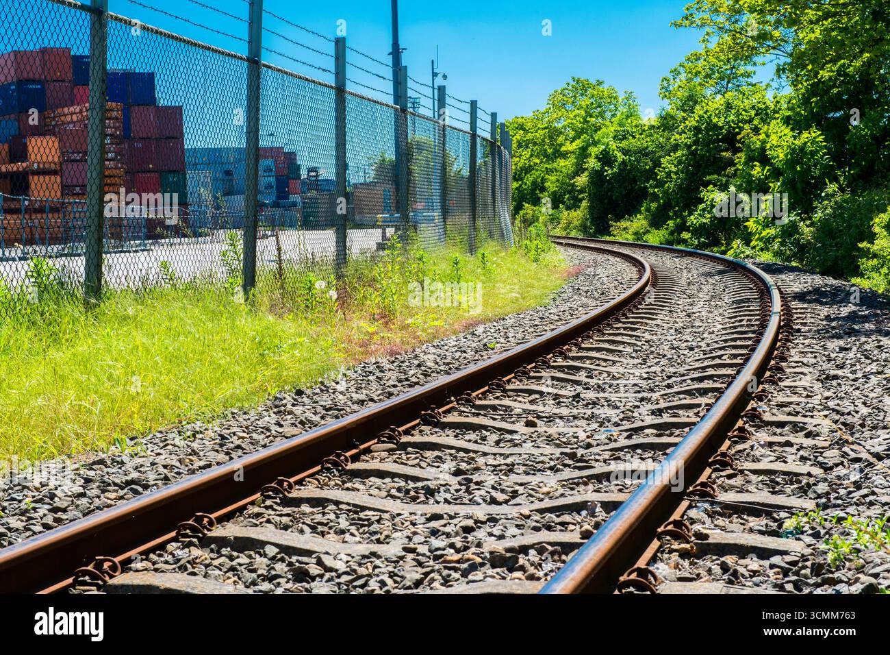 Single Industrial Railroad with Bend & Curve into the Vijfsluizen Docks ...