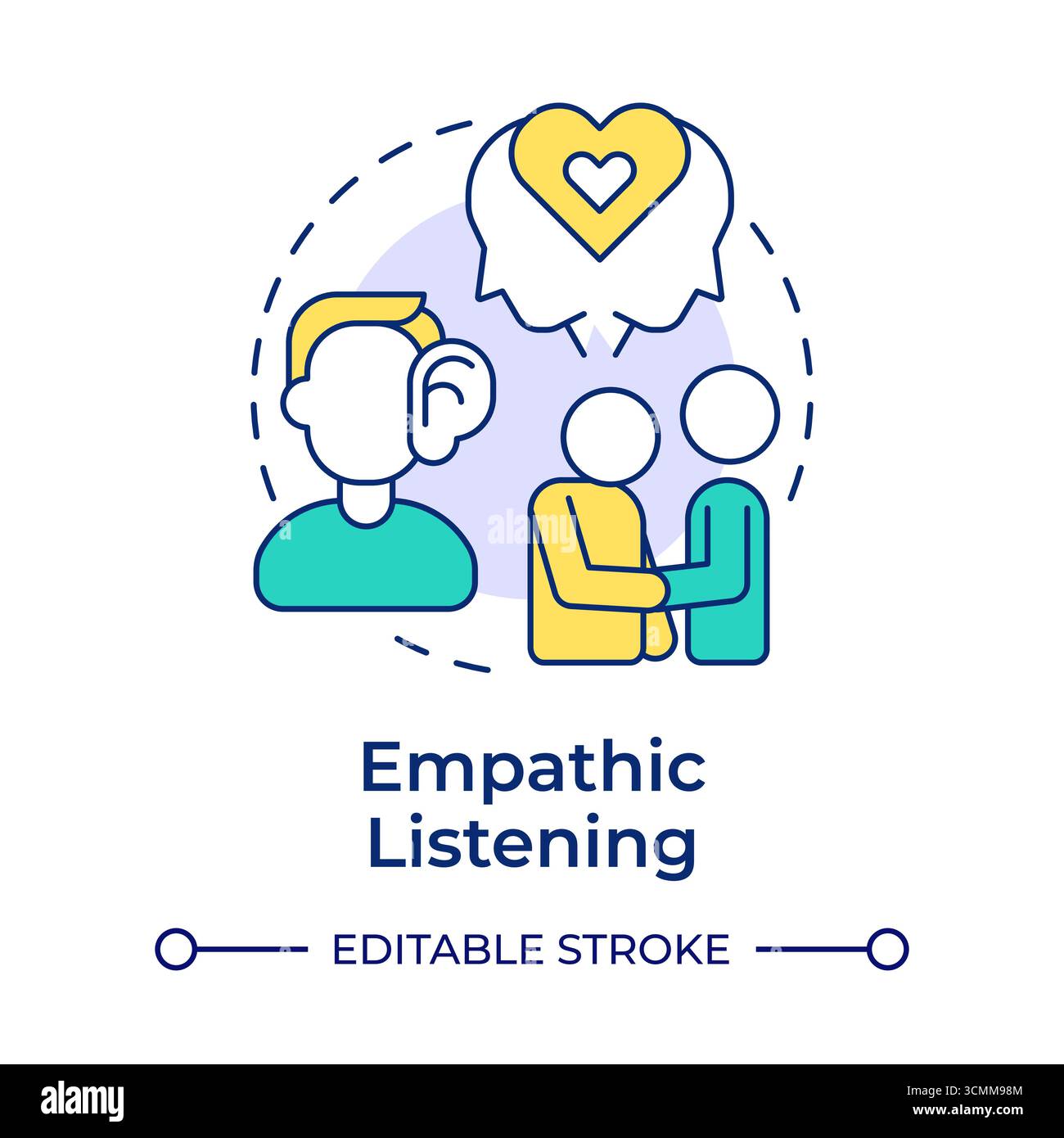 Empathic listening multi color concept icon Stock Vector Image & Art ...