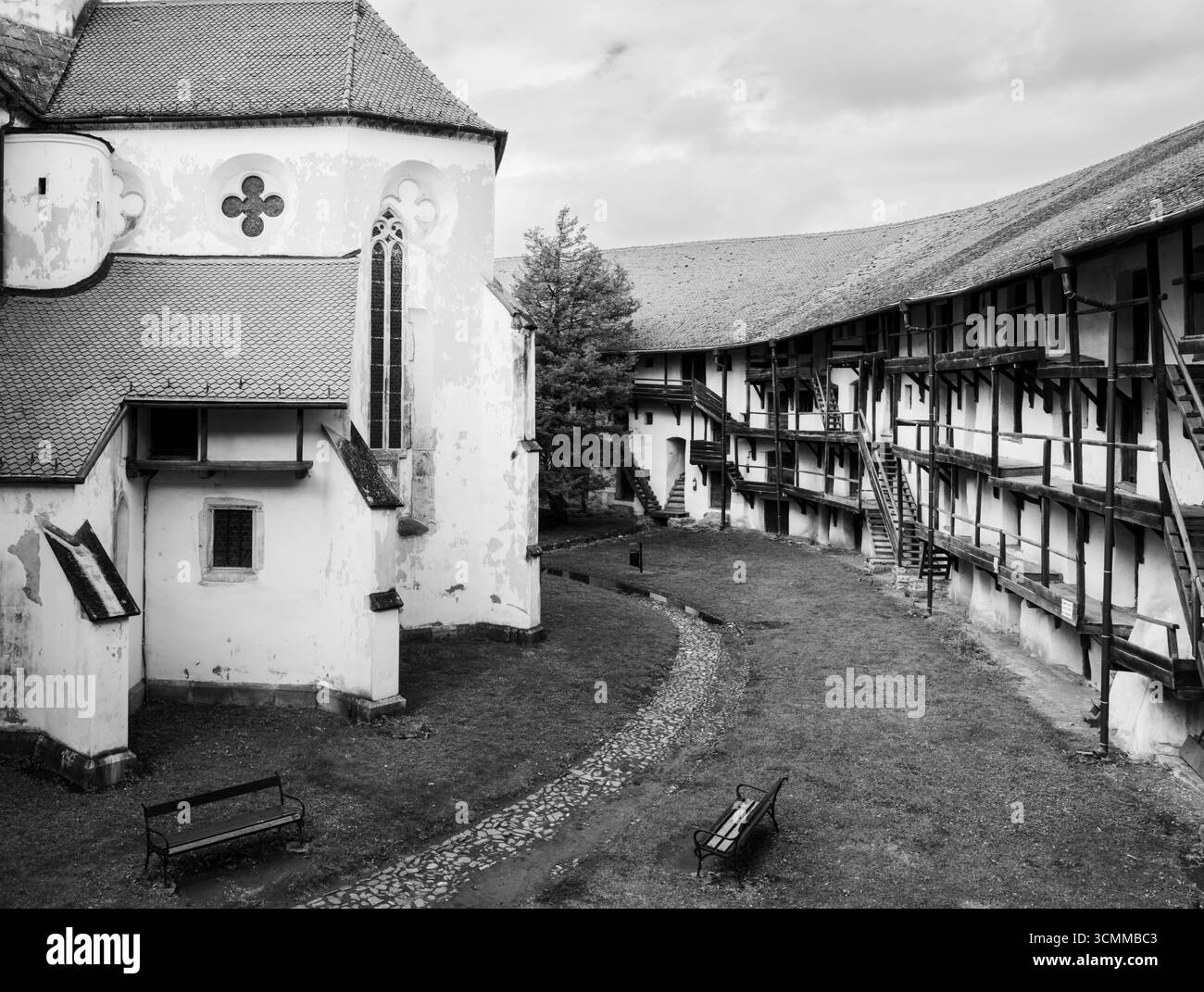 Prejmer fortified church courtyard medieval hi-res stock photography ...