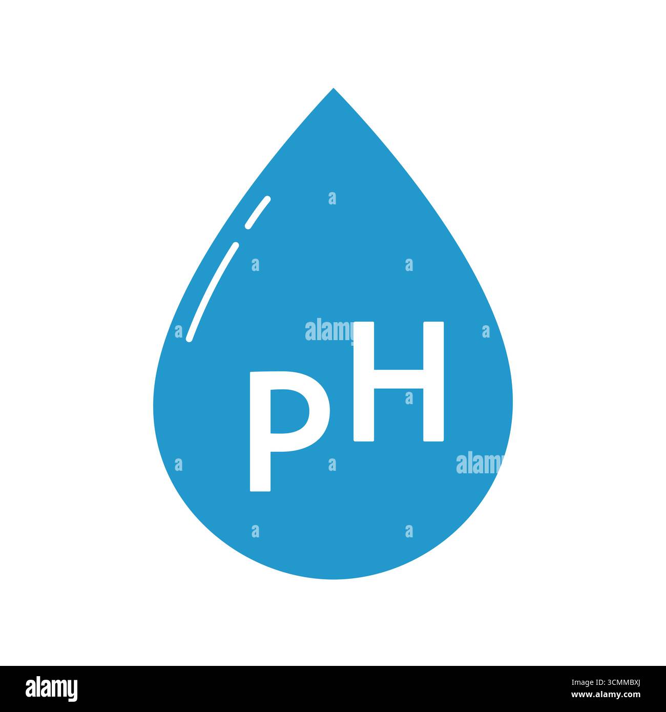 Ph icon, line blue simple set. Neutral balance skin, web symbol. Drop ...