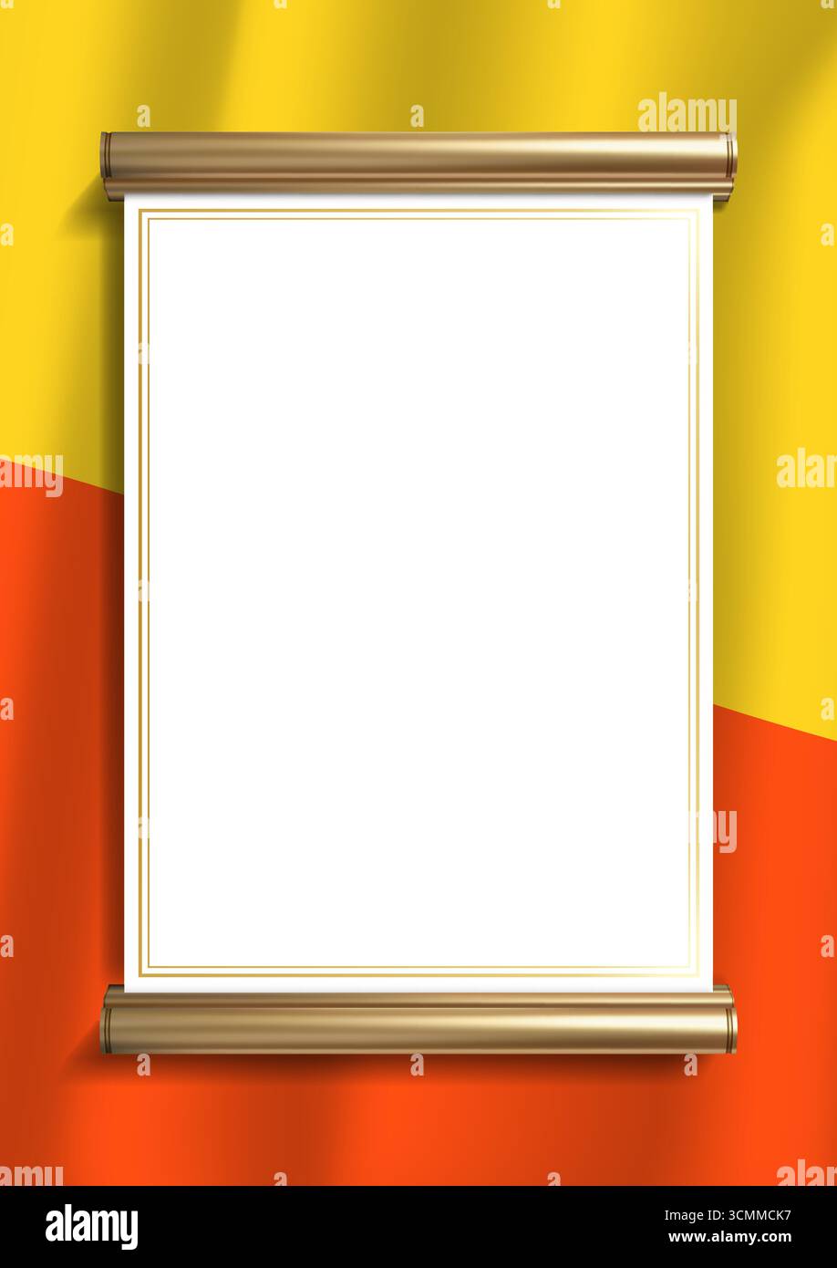 Elegant document frame with Bhutanese flag colors and an exquisite gold ...