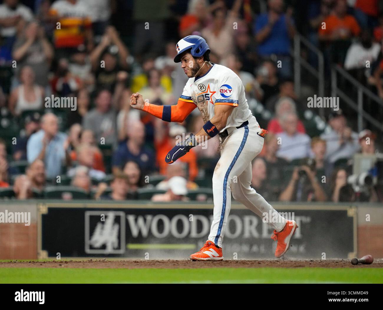 Houston Astros' Jeremy Peña celebrates his run scored on Zachary Cole's ...