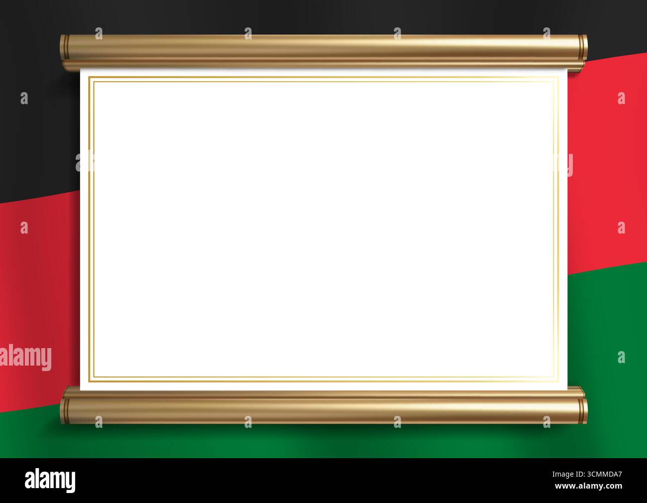 Elegant document frame with Afghan flag colors and an exquisite gold ...