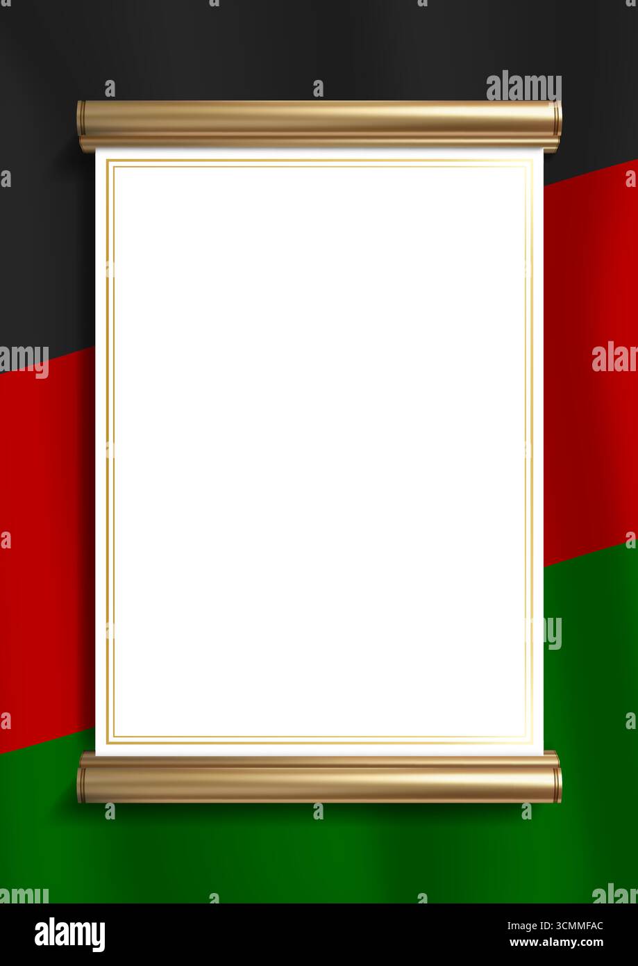 Elegant document frame with Kenyan flag colors and an exquisite gold ...