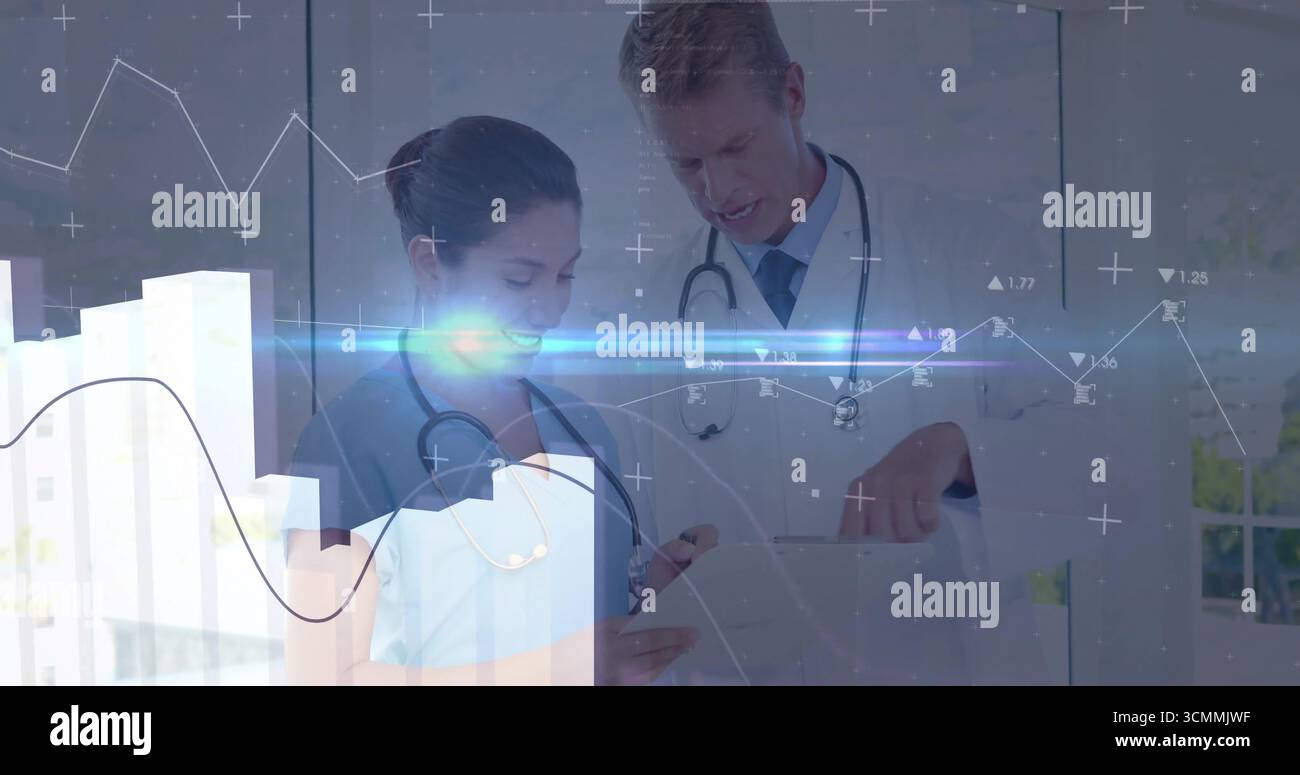 Reviewing bar chart on hi-res stock photography and images - Alamy