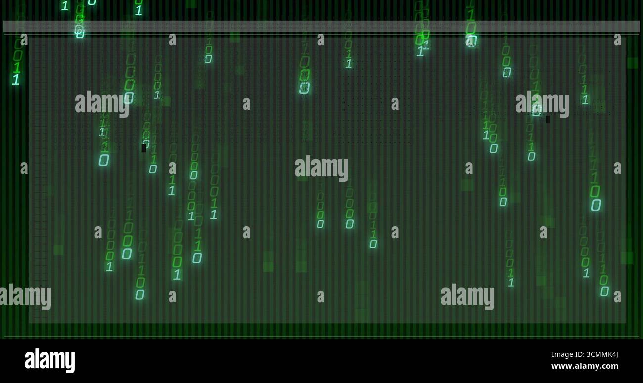 Green vertical code rain cascading hi-res stock photography and images ...