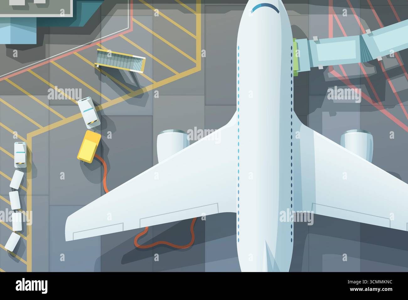 preparing airliner for a flight at terminal Stock Vector Image & Art ...