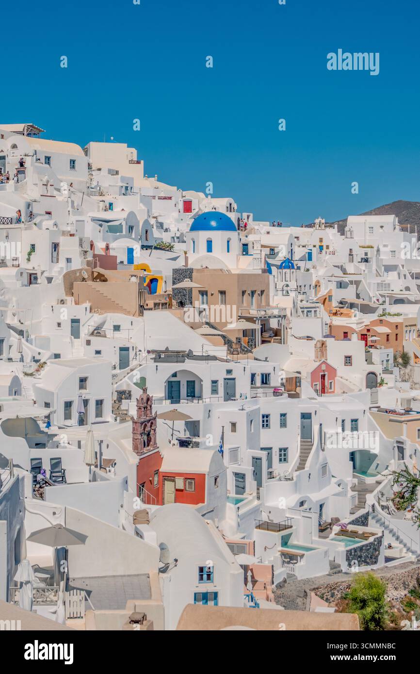 Traditional Cycladic Village Architecture In Oia Santorini Greece With ...