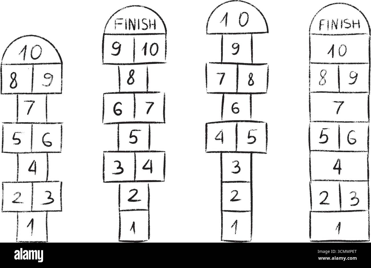 Carpet hopscotch pattern kids game Cut Out Stock Images & Pictures - Alamy