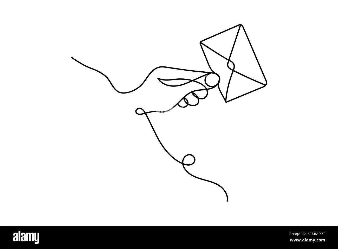 Simple line art illustration email Black and White Stock Photos ...