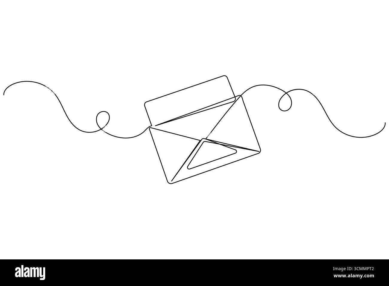 Simple line art illustration email Black and White Stock Photos ...