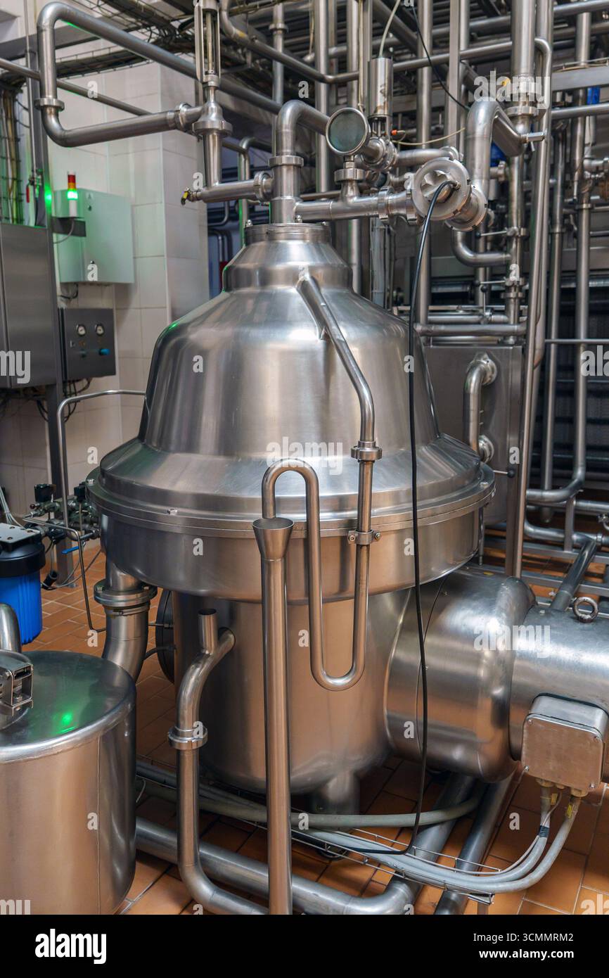 Modern stainless steel industrial milk separator used for processing ...