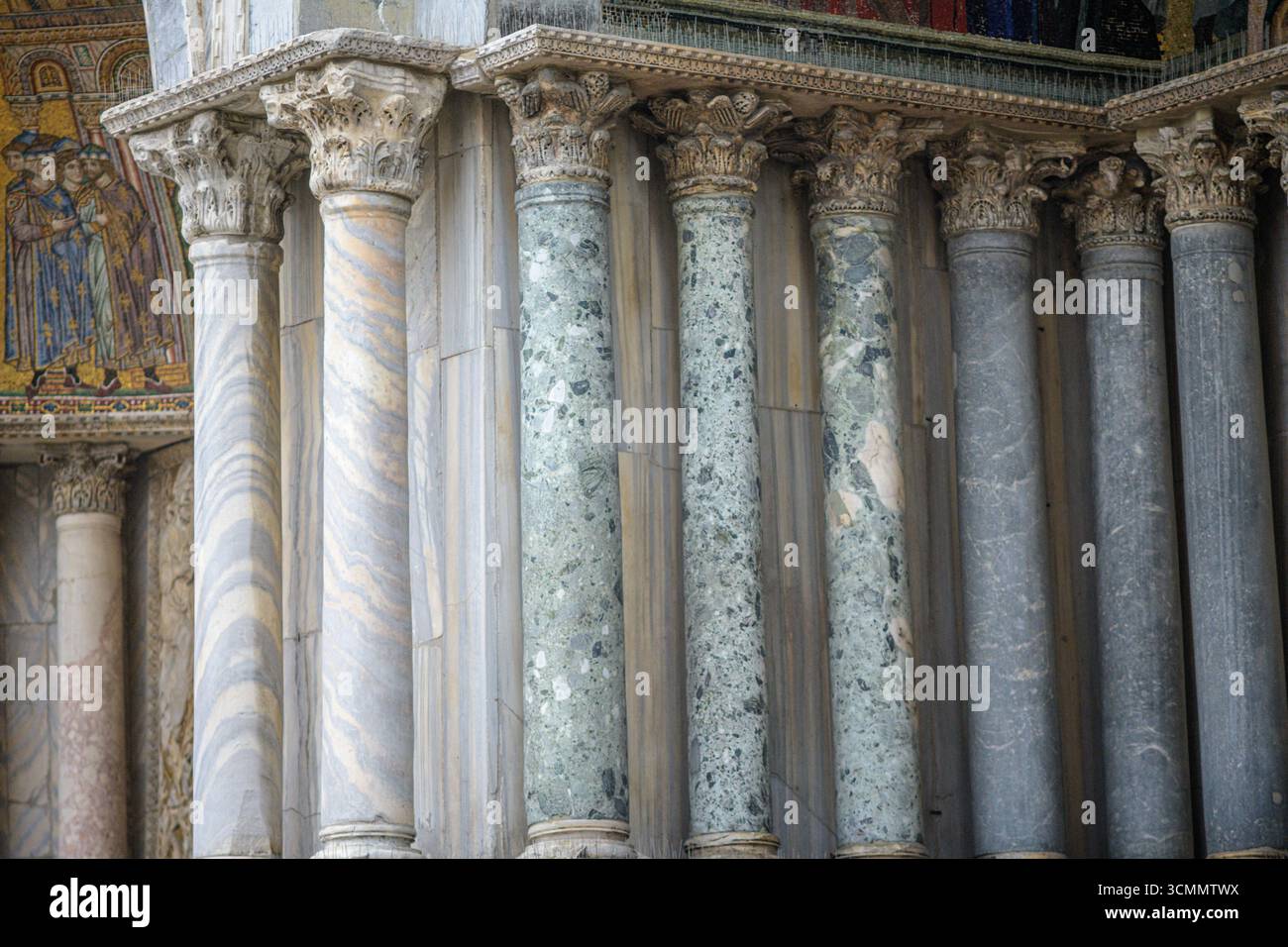 Marble columns with detailed capitals stand proudly on the façade of ...