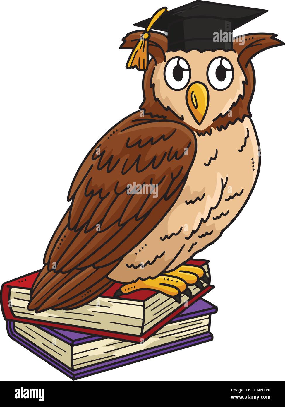 Owl with a Graduation Cap and Books Clipart Stock Vector Image & Art ...