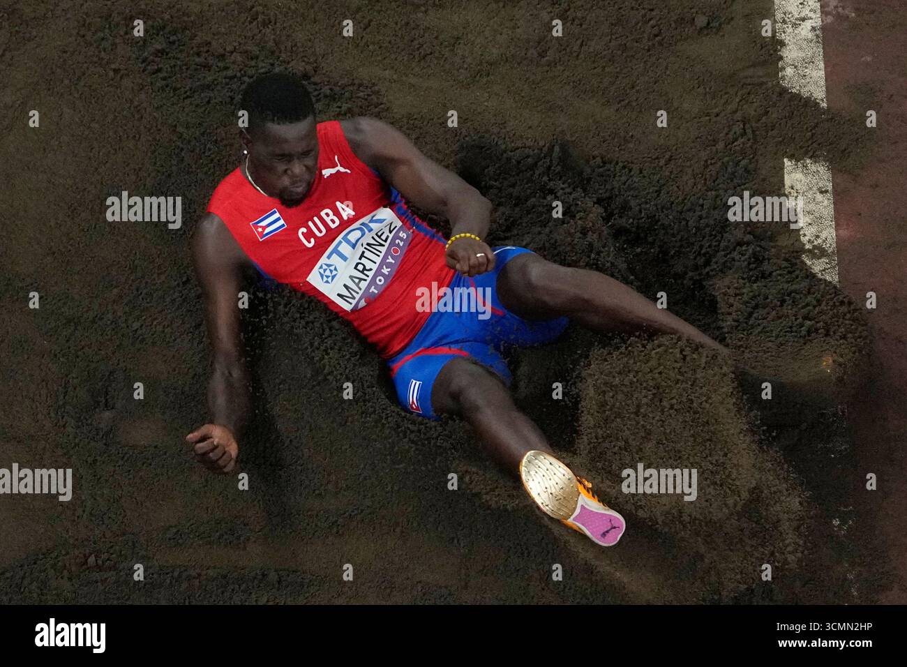 Cuba's Lazaro Martinez competes in the men's triple jump qualification ...