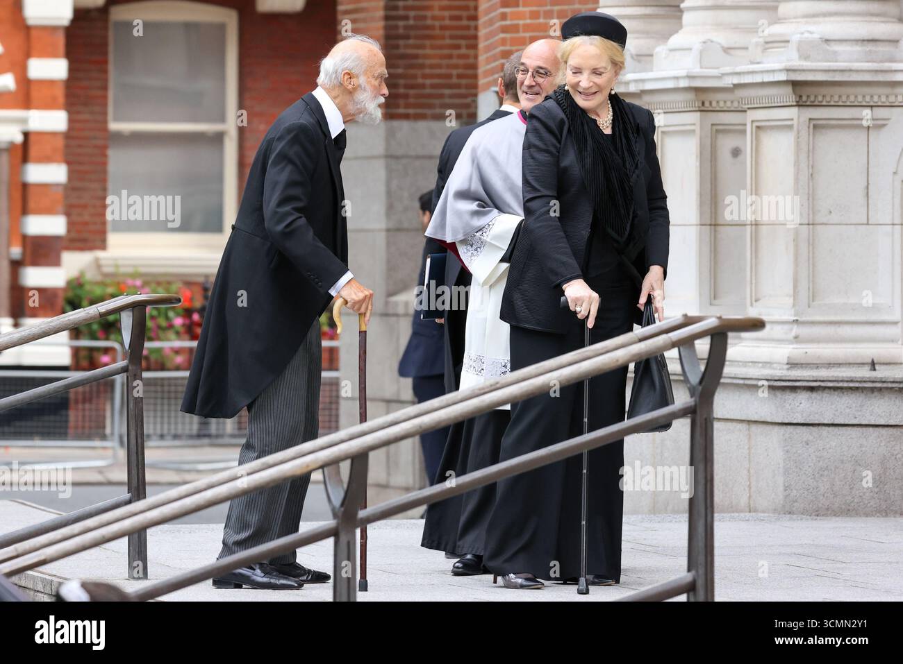 London. UK. 16 Sept 2025. Prince and Princess Michael of Kent the funeral of Katharine, Duchess ...