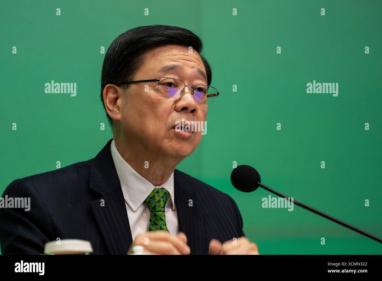 Hong Kong Chief Executive Press Conference on Policy Address Hong Kong Chief Executive John Lee ...