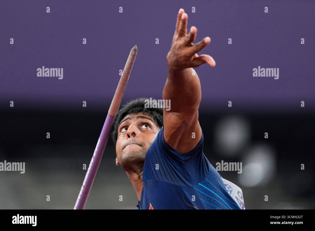Sri Lanka's Sumedha Ranasinghe competes in the men's javelin throw ...